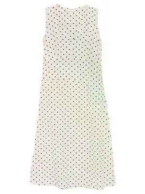 P.a.r.o.s.h Polka-dot Sleeveless Midi Dress - Neutrals