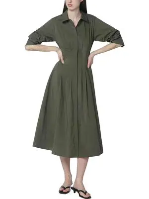 Simkhai Jazz Button-closure Midi Shirt Dress - Green