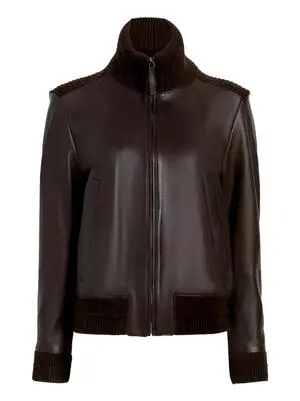 Proenza Schouler White Label Elenora Panelled Leather Jacket - Brown