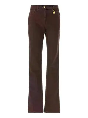 Elisabetta Franchi Padlock Straight Leg Jeans - Brown