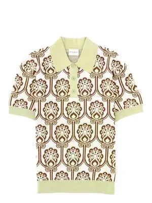 Drole De Monsieur Patterned Polo Shirt - White
