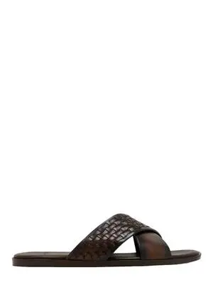 Magnanni Woven-cross Sandals - Brown