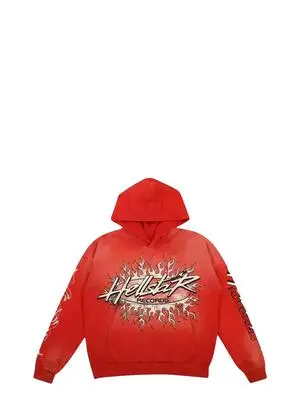 HELLSTAR Graphic Print Hoodie - Red