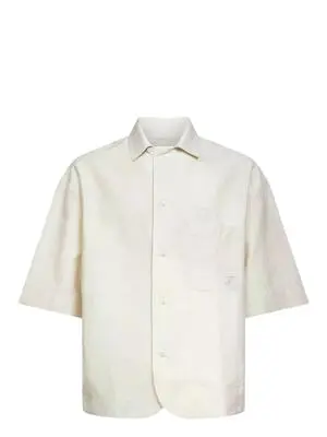 Jacquemus Grosgrain Logo Patch Pocket Shirt - Neutrals