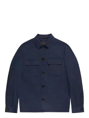 SLOWEAR Flap-pocket Overshirt - Blue