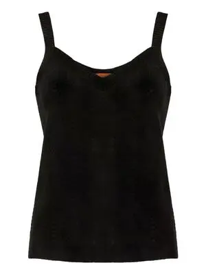 Missoni V-neck Sleeveless Tank Top - Black