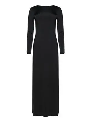Bottega Veneta Long Sleeve Maxi Dress - Black