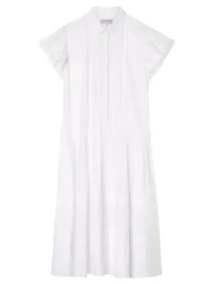 LEE MATHEWS Tari Ruffled Midi Dress - White