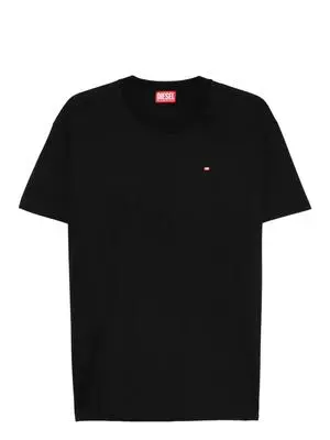 DIESEL Logo-embroidered T-shirt - Black