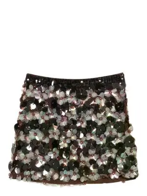 P.a.r.o.s.h Sequin-embellished Mini Skirt - Brown