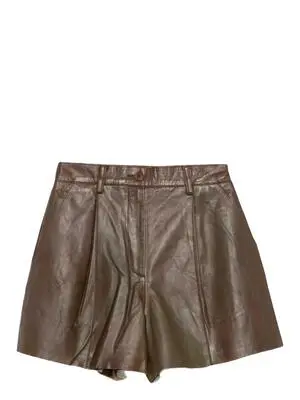 P.A.R.O.S.H Pleated Leather Shorts