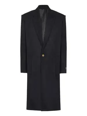 Balmain Single-breasted Wool Coat - Black