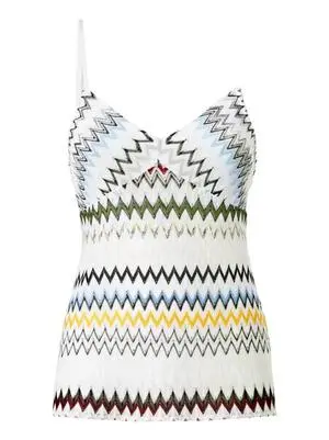 Missoni Zigzag-pattern V-neck Tank Top - White