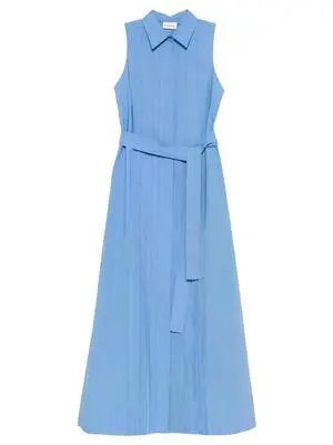 P.a.r.o.s.h Canyox Belted Maxi Shirt Dress - Blue