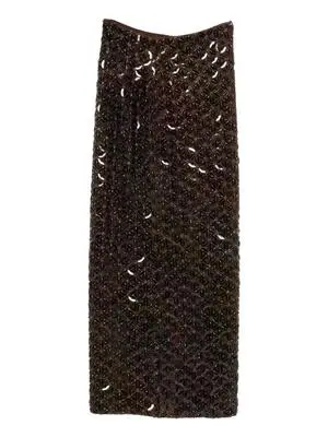 P.a.r.o.s.h Sequin-embellished Maxi Skirt - Brown