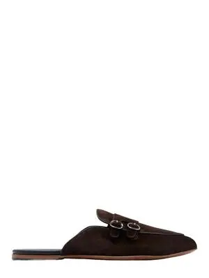 BARRETT Buckle Strap Mules - Brown