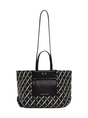 Armani Exchange Patterned Tote Bag - Black