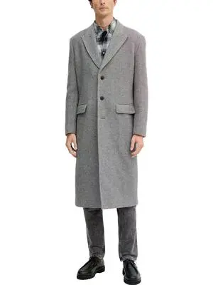TRUSSARDI Herringbone Pattern Coat - Grey