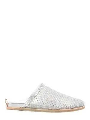 FORTE_FORTE Studded Woven Mules - Silver