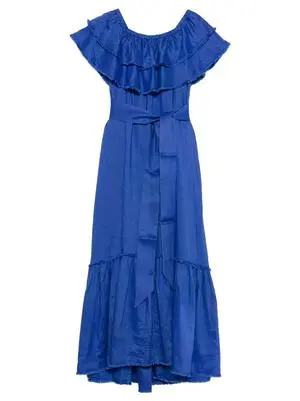 P.a.r.o.s.h Tie-belt Maxi Dress - Blue