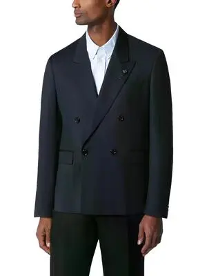 LARDINI Wool Double-breasted Jacket - Blue