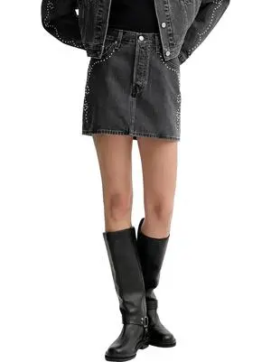 LEVI'S Studded A-line Mini Skirt - Black