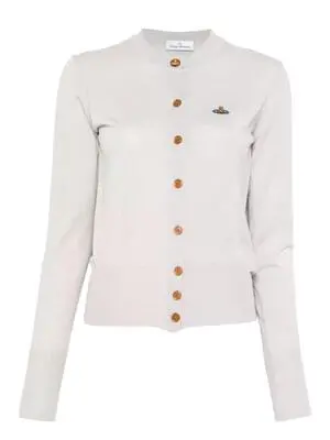VIVIENNE WESTWOOD Logo-detail Buttoned Cardigan - Grey
