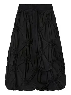 LEE MATHEWS Johanna Drawstring Gathered Midi Skirt - Black