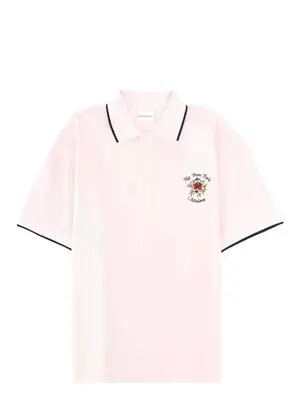 Drole De Monsieur Floral-embroidered Polo Shirt - Pink