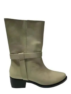 Legres Biker Leather Boots - Neutrals