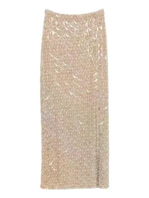 P.a.r.o.s.h Sequin-embellished Maxi Skirt - Neutrals