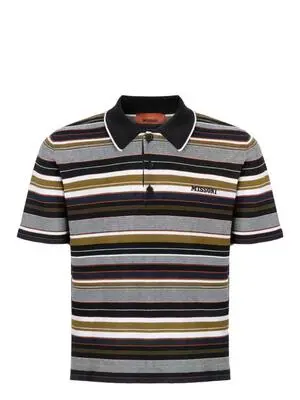 Missoni Logo-embroidered Polo Shirt - Grey