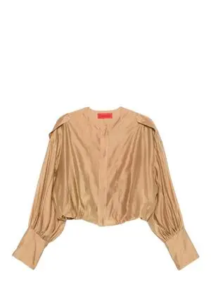 THELATEST Diana Collarless Shirt - Neutrals