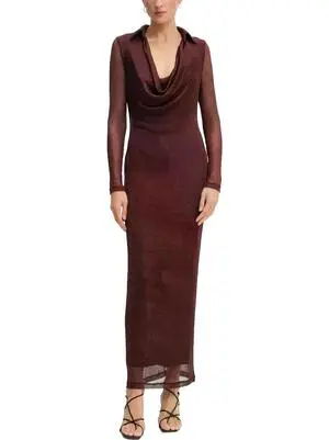 Bardot Lorel Cowl-neck Maxi Dress - Red