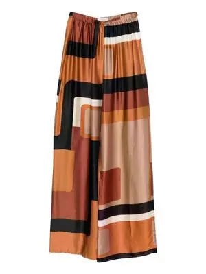 Faithfull The Brand Geometric-print Palazzo Pants - Brown