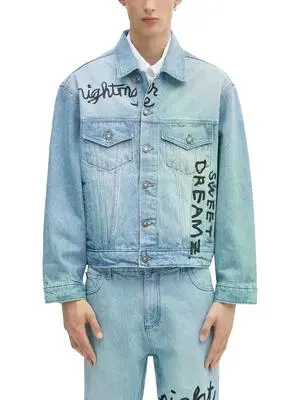 SKY HIGH FARM WORKWEAR Printed Denim Jacket - Blue