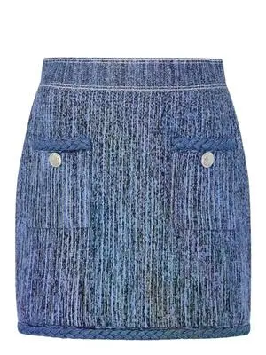 MILLY Soleil Pinstripe Mini Skirt - Blue