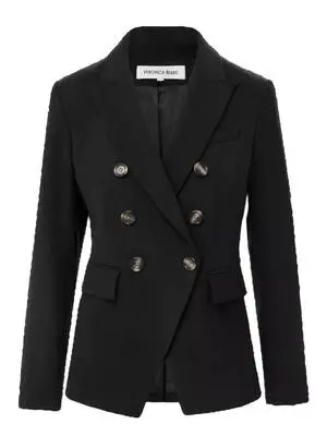 Veronica Beard Miller Dickey Double-breasted Blazer - Black