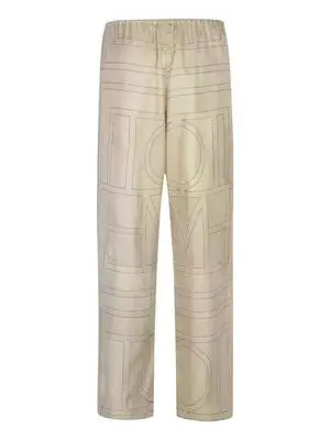 TOTEME Monogram Silk Trousers - Neutrals