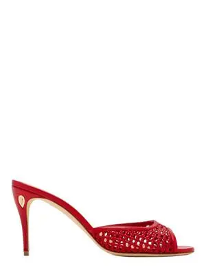Jennifer Chamandi 85mm Guido Heeled Mules - Red