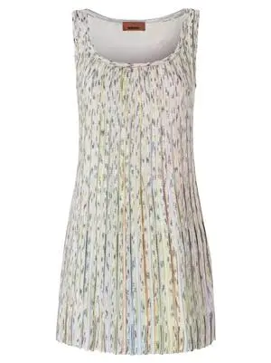 MISSONI Pleated Striped Mini Dress