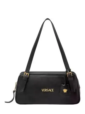 Versace Logo-plaque Shoulder Bag - Black