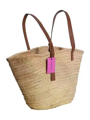 Loewe Large Anagram Raffia Basket Tote Bag - Neutrals