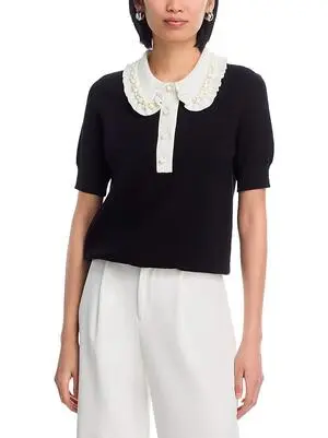 ESSENTIEL ANTWERP Embellished Collared Top