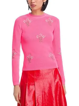 Essentiel Antwerp Embroidered Crewneck Sweater - Cotton Candy