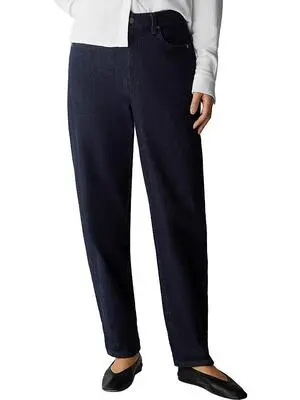 Eileen Fisher Cotton Stretch Denim Ankle Lantern Pants - Deep Indigo