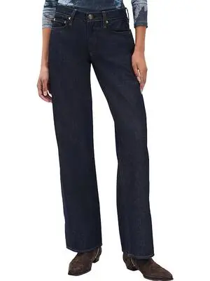 Rag & Bone Saige Mid Rise Straight Leg Jeans - Twilight Rinse