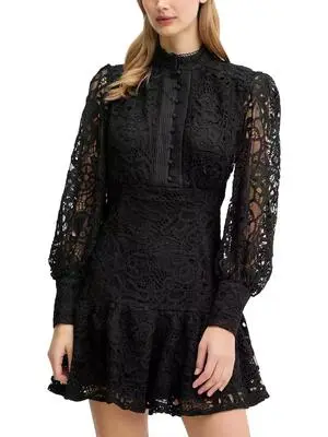 Bardot Remy All-over Lace Mini Dress - Black