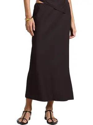 Onia Air Linen Midi Skirt - Espresso