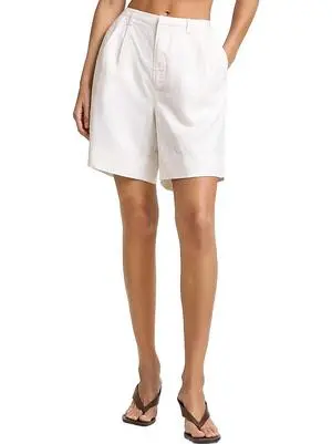 Onia Air Linen Pleated Bermuda Short - Natural